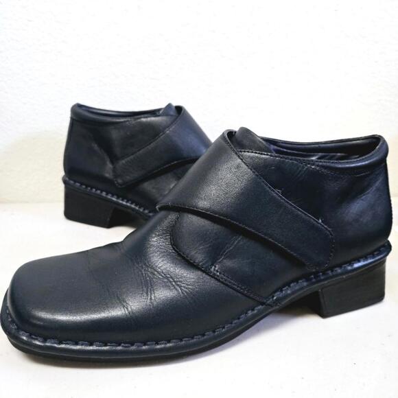 Shoes | Markon Blue Leather Velcro Ankle Boots Size 85 | Poshmark